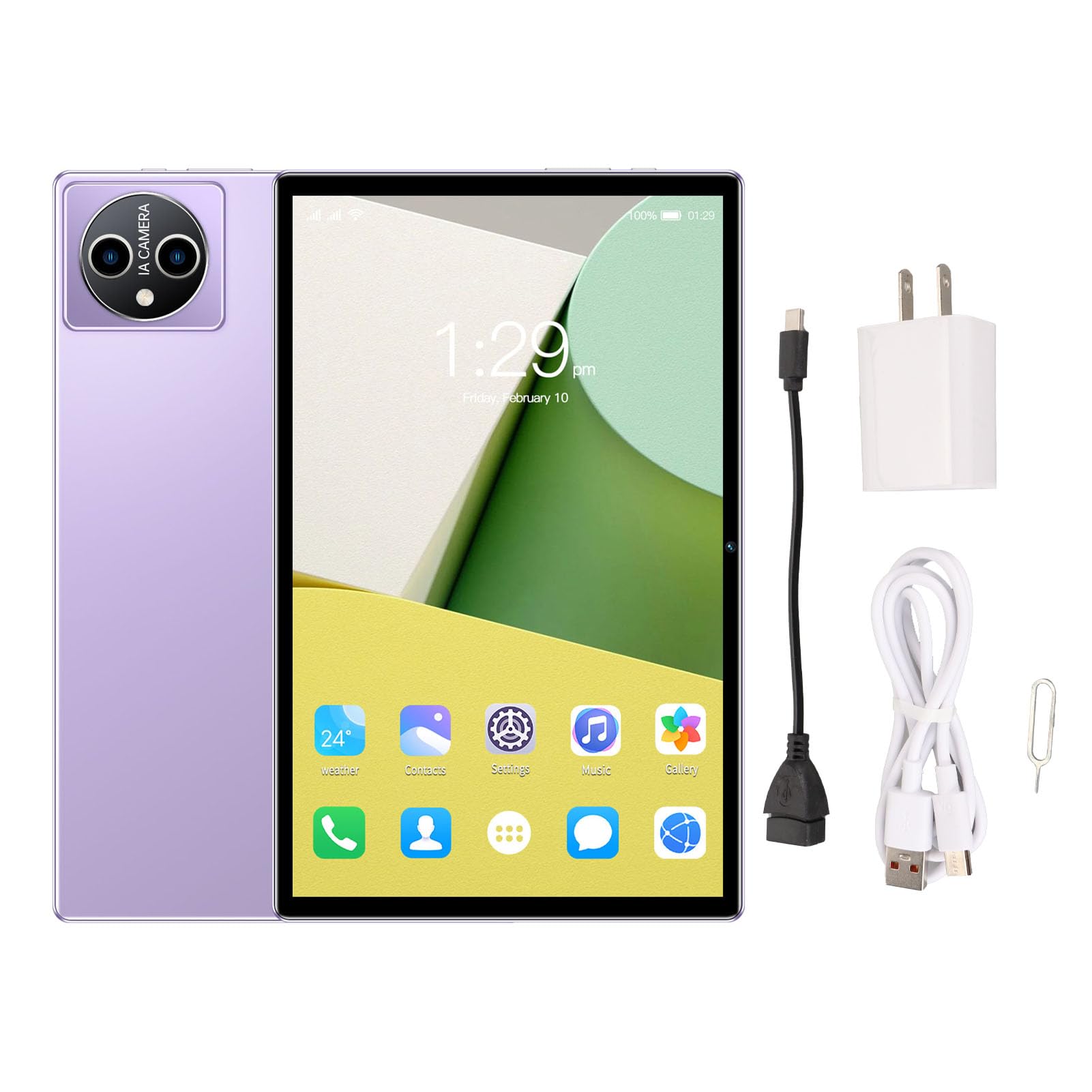 Honio 4G LTE Phone Tablet, Octa Core CPU 8GB RAM 256GB ROM 10.1 Inch FHD Tablet 100-240V for Entertainment (US Plug)