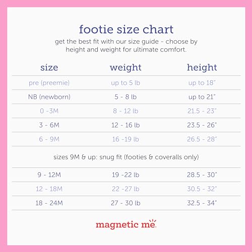 Magnetic Me Footie Pajamas Soft Modal Baby Unisex Sleepwear Quick Magnetic Fastener Sleeper Wind Chime 0-3 Months