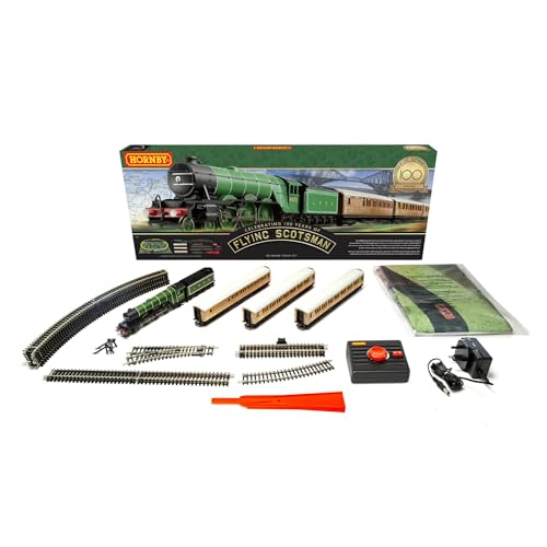 Hornby The Flying Scotsman A1Class 4472 OO Electric Model Train Set HO Track with US Power Supply R1255M , Green