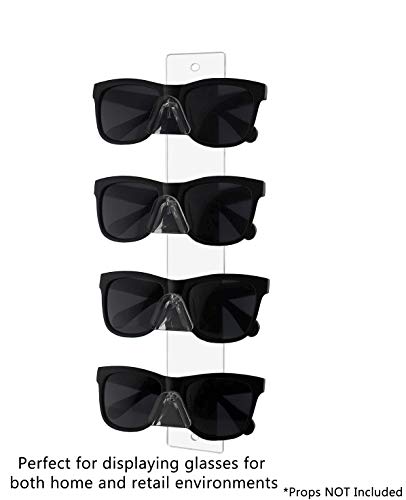 Marketing Holders Glasses Display 4 Pairs Holder with Hanging Hardware Retail Space Saver Organizer Storage Hanger Warehouses Wall Mount Eyeglasses Clear Acrylic Spectacles Safety Glass Labs