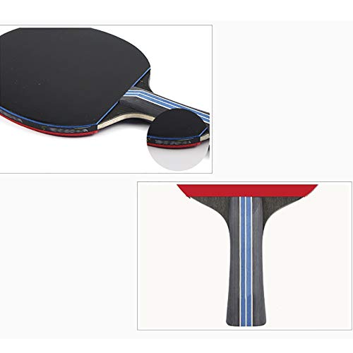 Hewen-Ping Pong Set Pingpong Racket Pingpong Paddle Table Tennis Bat Beginner Sturdy Durable Ping Pong Bat Set with 2 Rackets, 5 Balls Table Tennis Bat (Color : B, Size : Long)