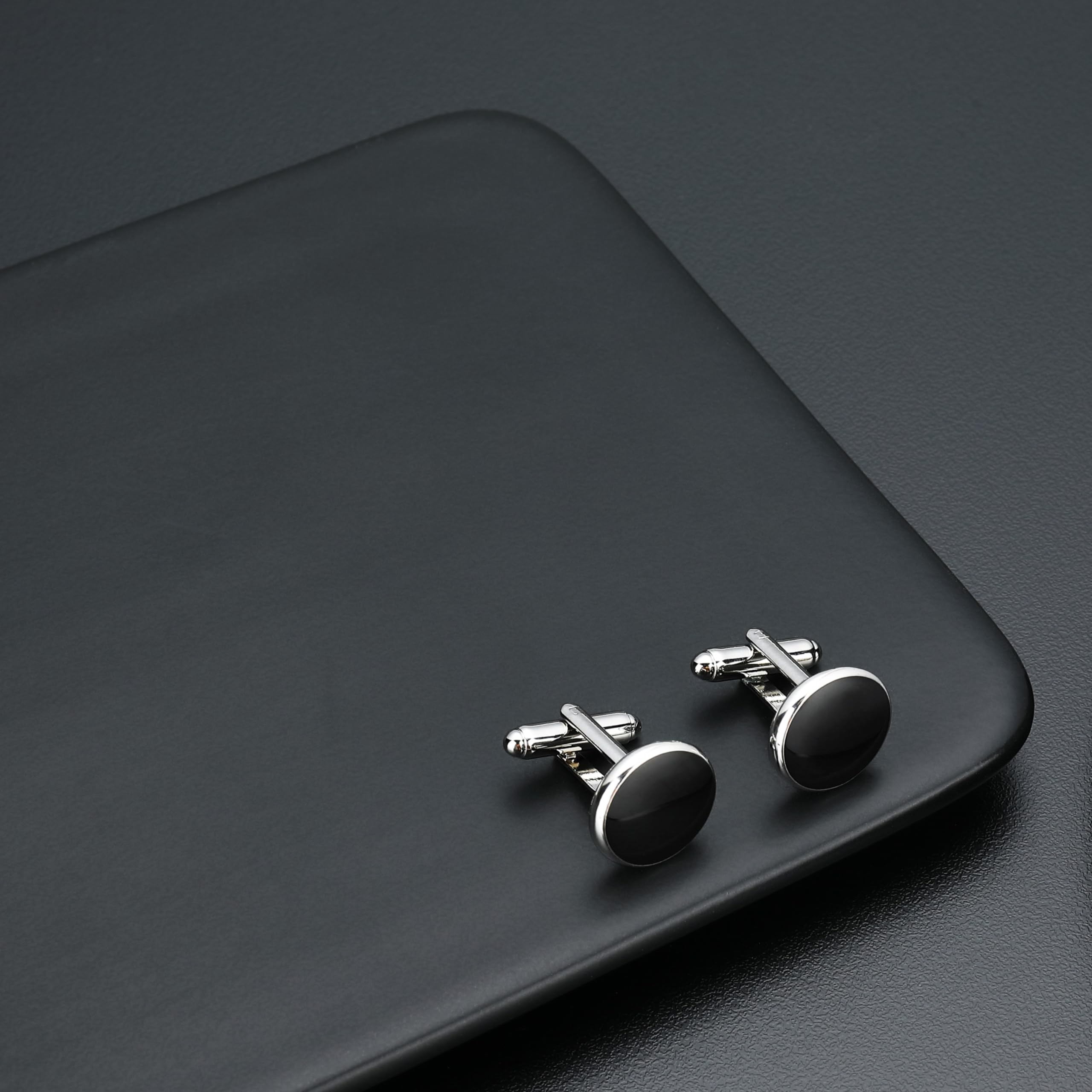 JIPIMON Cufflinks for Men 2+6 pcs Classic Cuff Links Set for Tuxedo Shirts Business Wedding, Luxury Box Gift Ideas for Boys