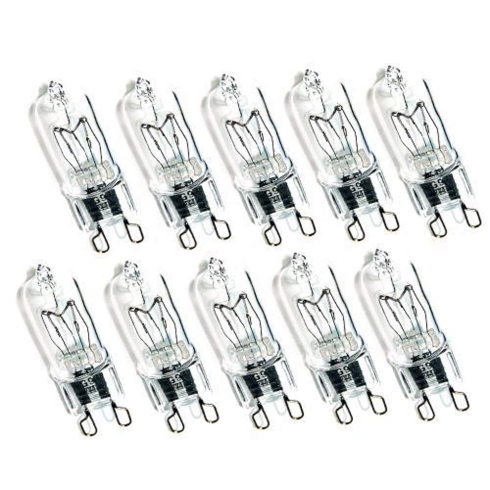 HC Lighting - G9 Halogen Long Life Line Voltage 120 Volt Dimmable Bi-Pin Base Clear Replacement Bulb (10 Pack) (40 Watt)