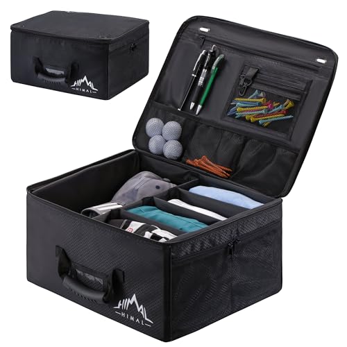 HIMAL HIMAL Golf Trunk Organizer -Collapsible & Foldable Golf Travel Storage,Waterproof Car Golf Bag with Independent Ventilation Compartment for 1 Pair Shoes