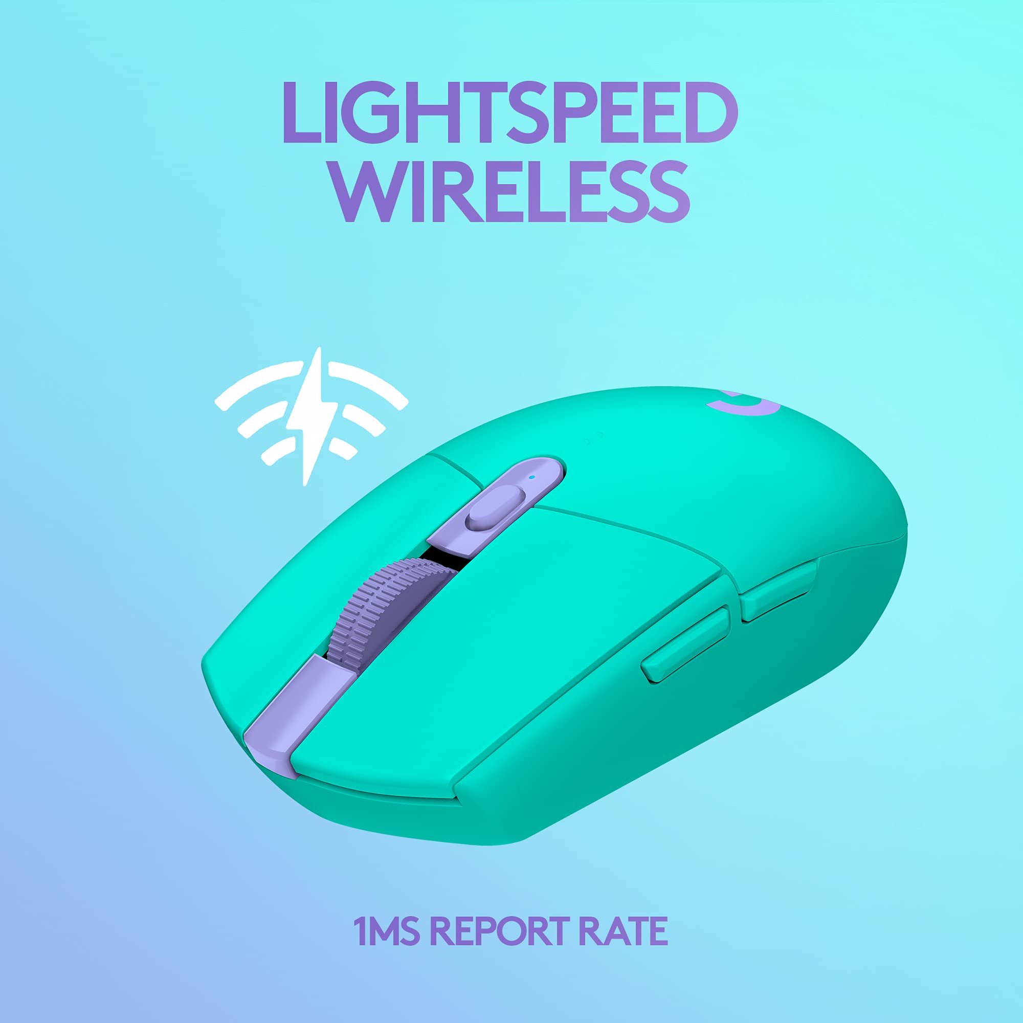 Logitech G305 Lightspeed Wireless Gaming Mouse, Hero 12K Sensor, 12,000 DPI, Lightweight, 6 Programmable Buttons, 250h Battery Life, On-Board Memory, PC/Mac - Mint (Renewed)