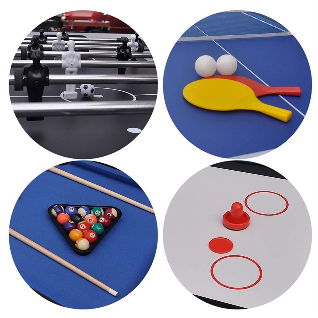HLC 48" 4-in-1 Combo Game Table with Hockey Table, Soccer Foosball Table, Pool Table, Table Tennis Table