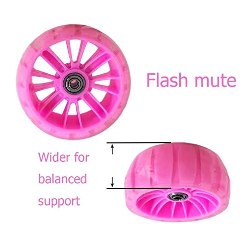 HUWAY training wheels flash mute wheel bicycle stabiliser mounted Kit compatible for bikes of 12 14 16 18 20 Inch, 1 Pair (pink2)