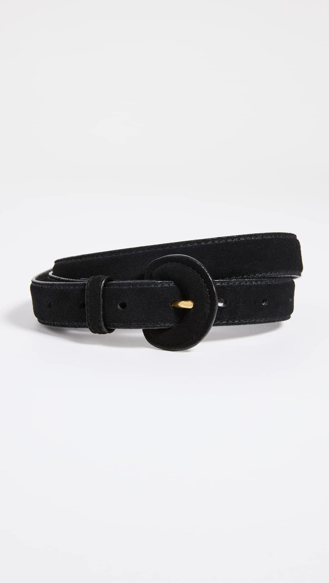 Madewell Women's Chunky Buckle Skinny Leather Belt, True Black, S