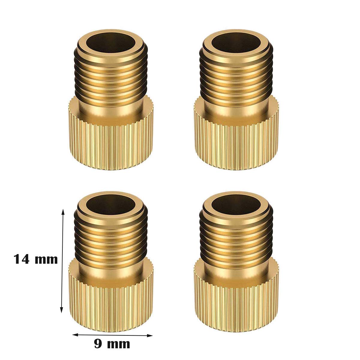 JieGuanG 4Pcs Brass Presta to Schrader Bike Valve Adaptor Adapter Converter