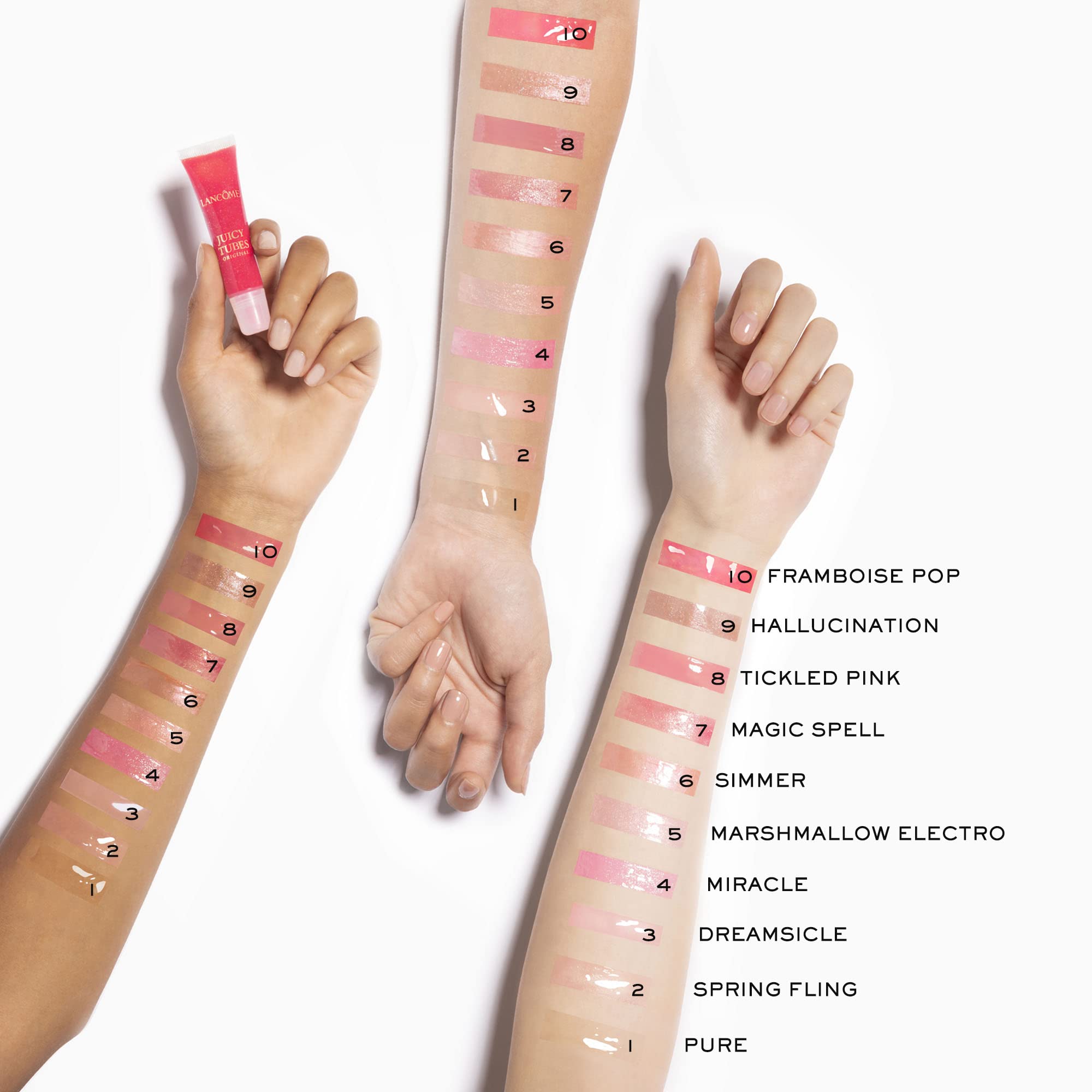 Lancôme Juicy Tubes Shine Lip Gloss - High Shine & Lasting Hydration - Vitamin E Enriched - 05 Marshmallow Electro (Sparkle)