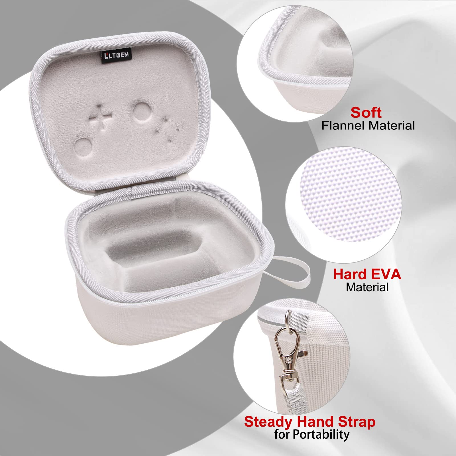 LTGEM EVA case for 8Bitdo Ultimate Bluetooth Controller with Charging Dock (White) - Travel
