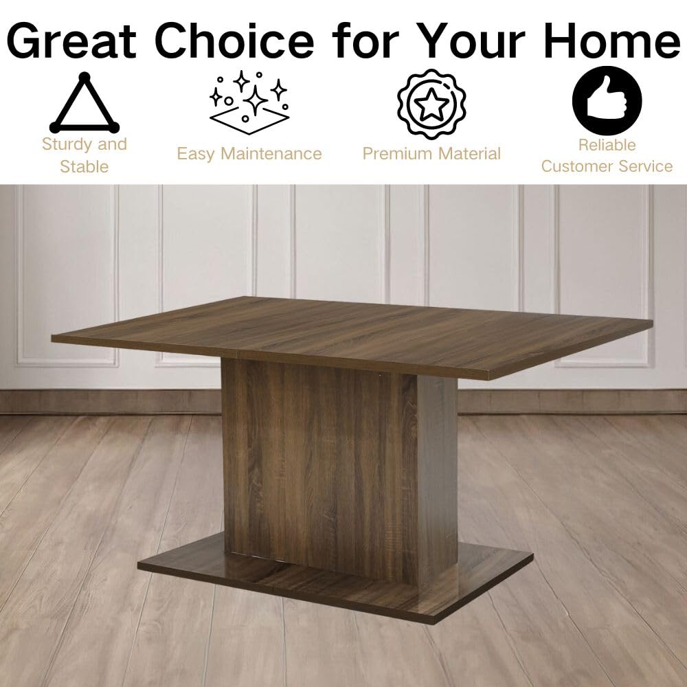 Homy Casa High Gloss Extendable Dining Table Wooden Dining Room Table 63.1" - 80" Saving Spaces for Kitchen Restaurant Home Office White Meeting Table, for 4-8, White (Wood)