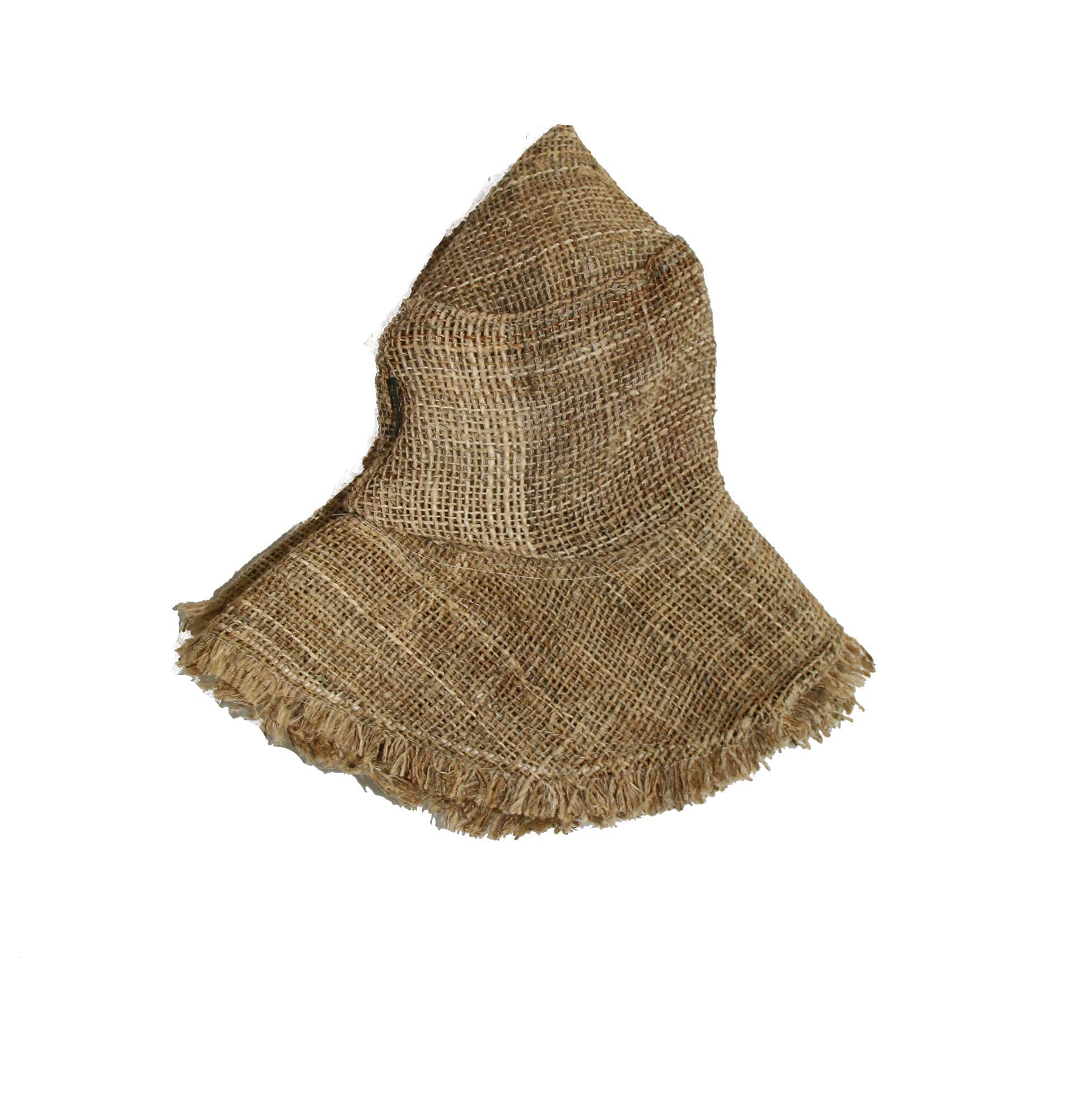 Hemp Sun Hat Wired Wide Brim Farmers hat with Frayed Edges, Raw Hemp Natural Straw Summer Hippie Farmers hat (Mediumc, Natural)