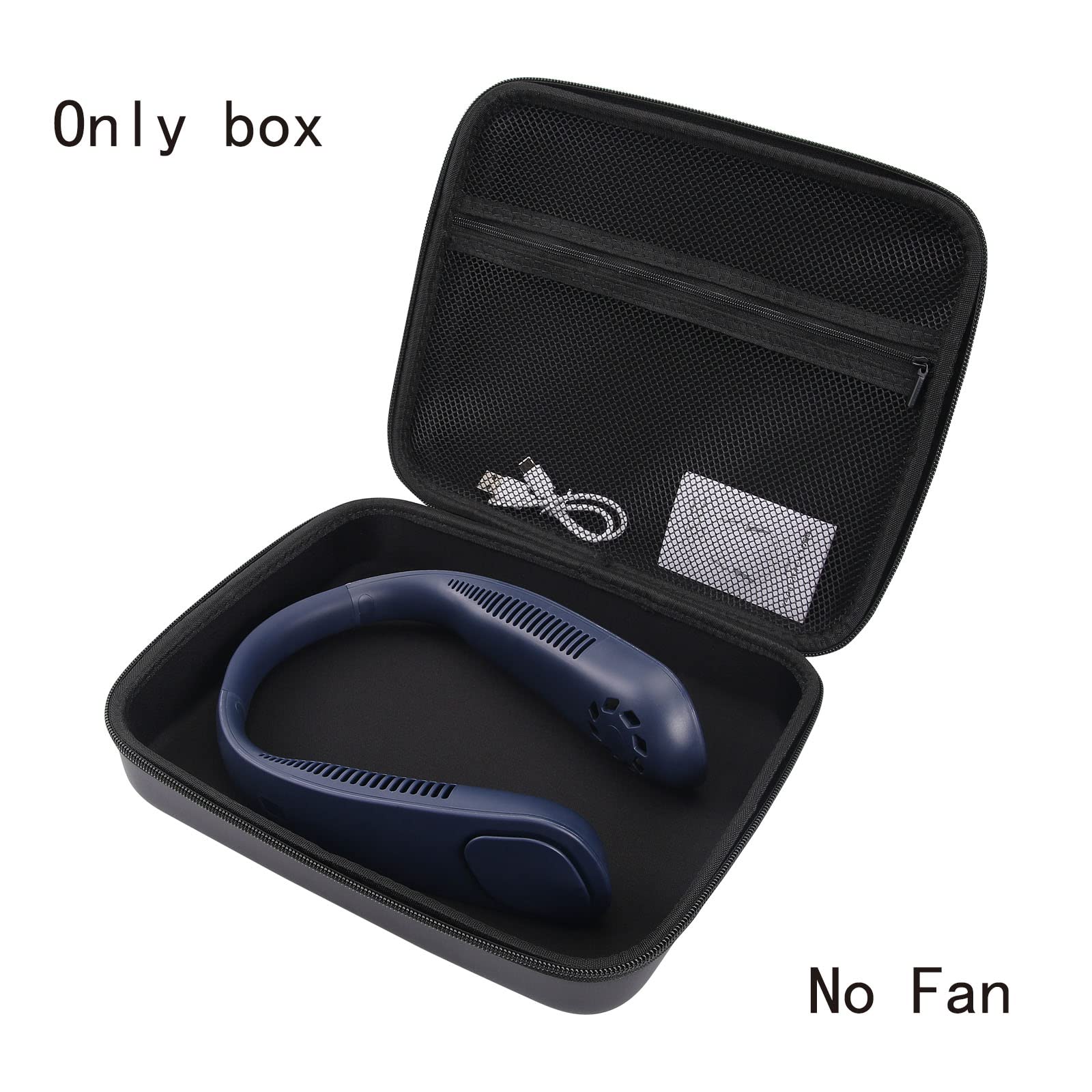 maitexi Hand Free Personal Fan Case for Rechargeable Neck Fans,Neck Hanging Fan Travel Case, USB Rechargeable Personal Fan Storage Box(Case Only)