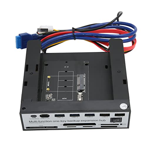 PC Media Front Panel, NGFF M.2 MSATA Multifunctional PC Media Dashboard Practical OTB One Click Backup for Desktop for Computer