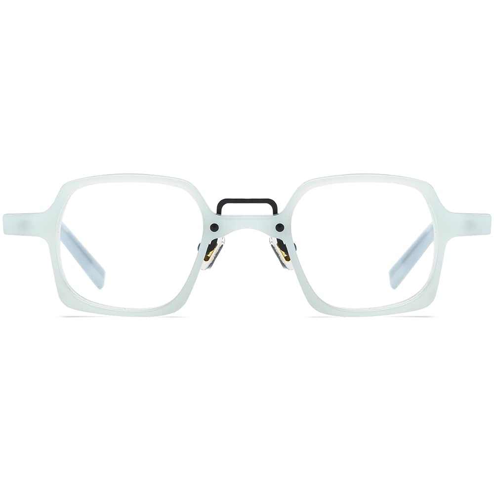HEPIDEM Acetate Glasses Frame Men,Round Optical Eyeglasses Women Vintage Retro Eyewear 9153 (9153 Leopard)