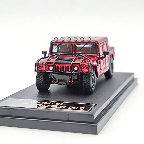 Master 1:64 for Hummer H1 Pickup Truck Diecast Toys Car Models Collection Gifts (MetallicRed)