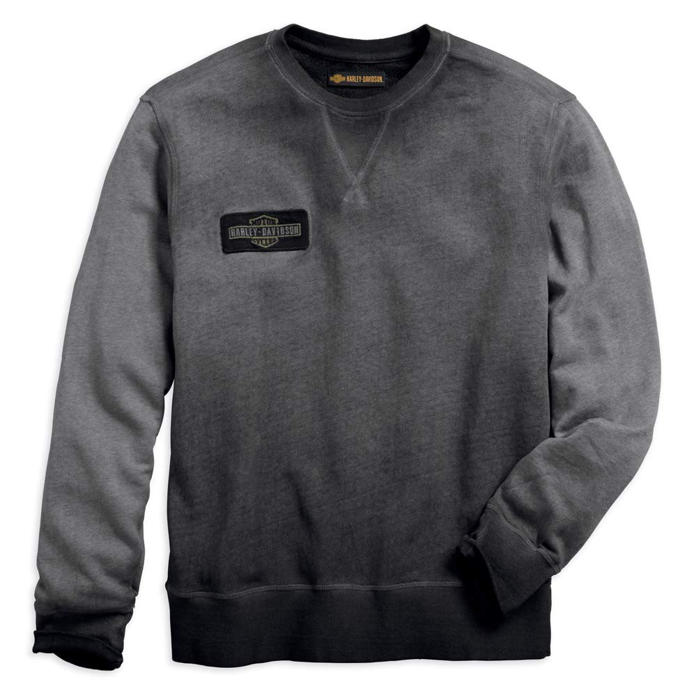 Harley-Davidson Men's Crew Neck Pullover Slim Fit Sweatshirt 99022-18VM (2XL) Black
