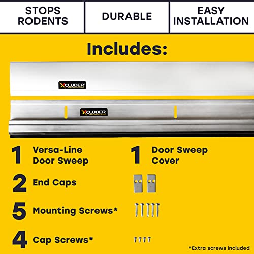 Xcluder 36" Versa-Line Door Sweep, Aluminum Cover β Seals Out Rodents and Pests, Easy to Install, Maximum Adjustability; Under-Door Seal; Rodent Proof Door Sweep