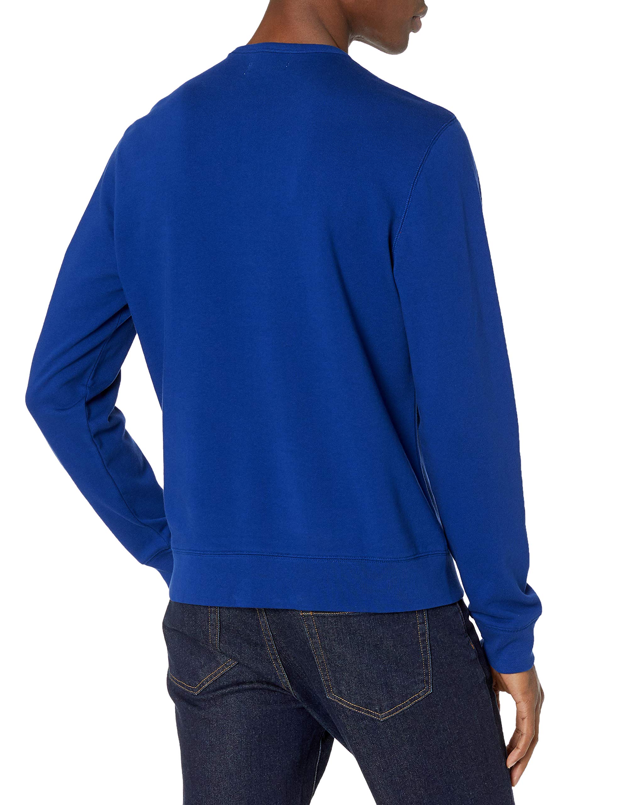 Goodthreads Men's Lightweight French Terry Crewneck Sweatshirt, Bright Blue, Large