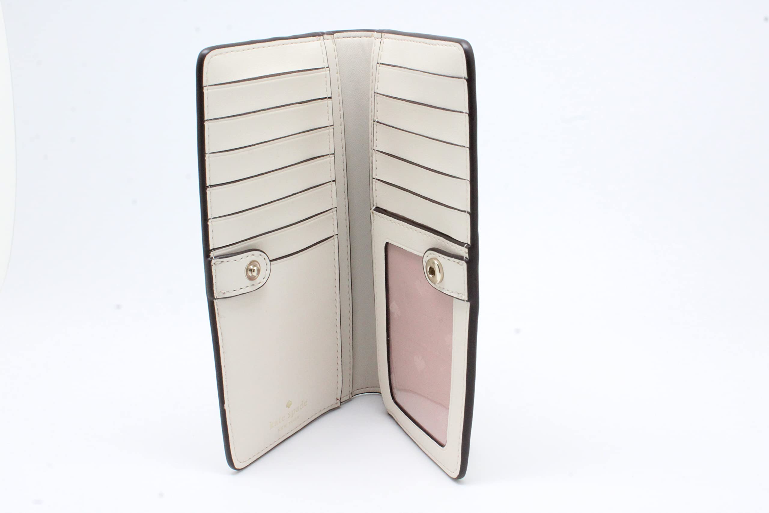 Kate Spade Jana Large Slim Bifold Wallet Saffiano Leather Parchment