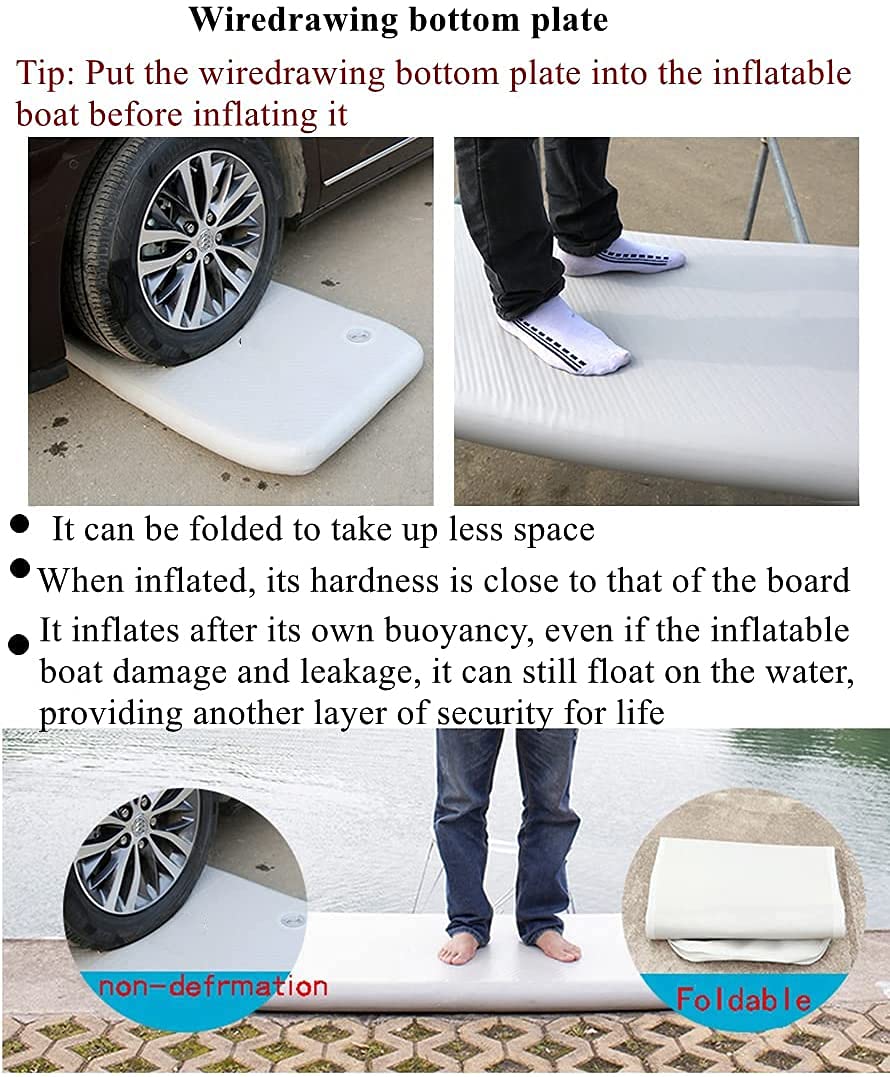 Inflatable Boat Set 2-3 Person Thickened Fishing Boat Hard Inner Bottom Floor Boat with 3 Separate Air Chambers