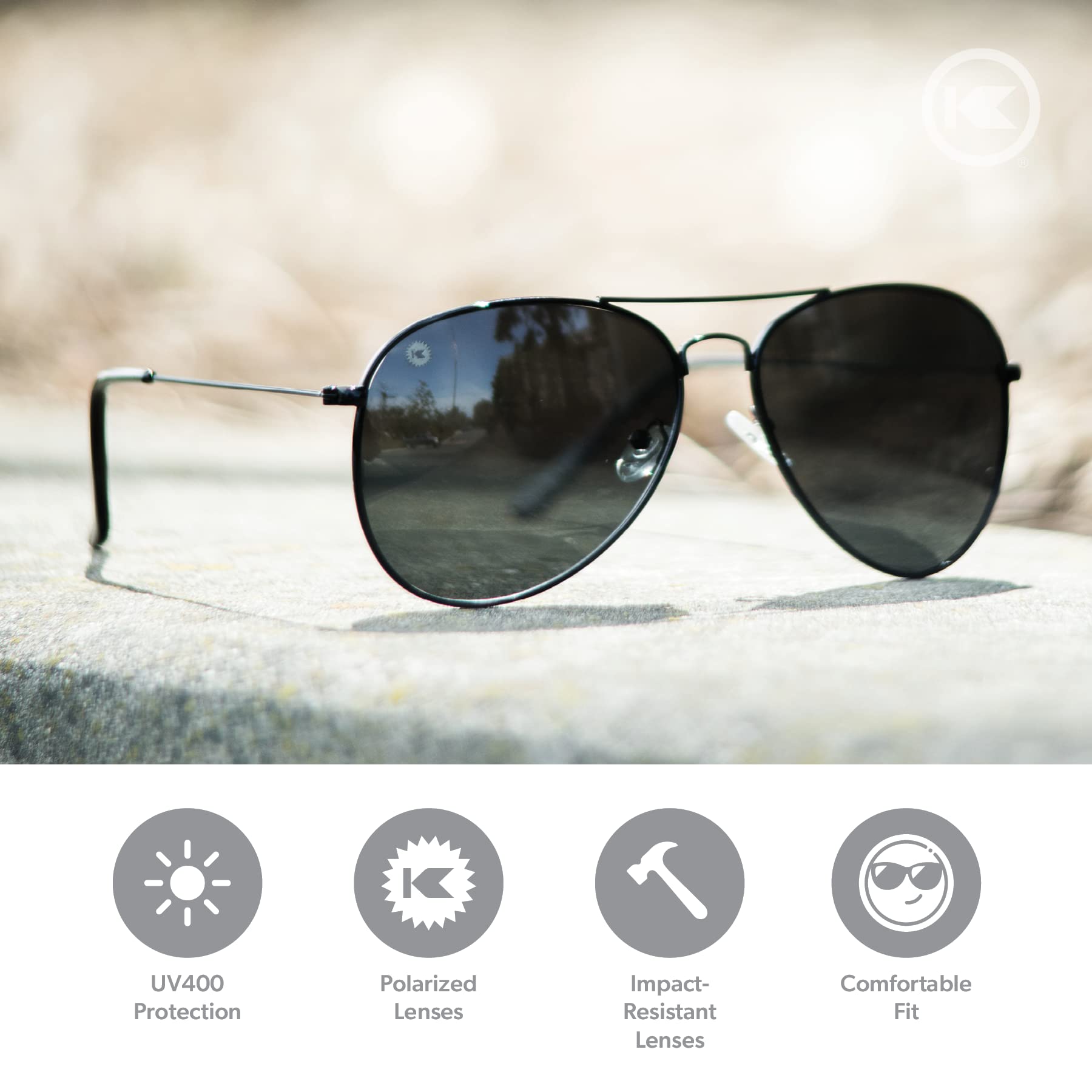 Knockaround Mile Highs Polarized Sunglasses - Aviator Sunglasses with Full UV400 Protection & Impact Resistant Lenses, Vegas Velour Brown