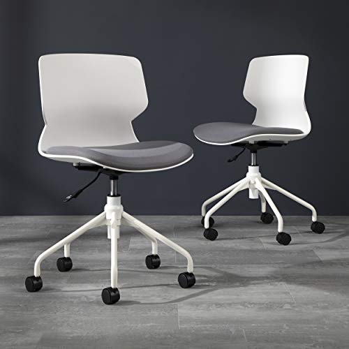 HON Basyx Contempo Light Task, Office Chair, White/Charcoal