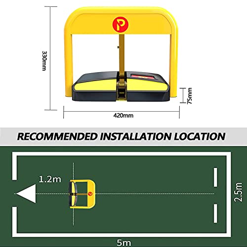 Smart Lock Parking Bollard, Parking Space Lock Folding Parking Barrier, Car Park Driveway Guard Saver Automatic Barrier Remote Controlled for Home, Business, Office