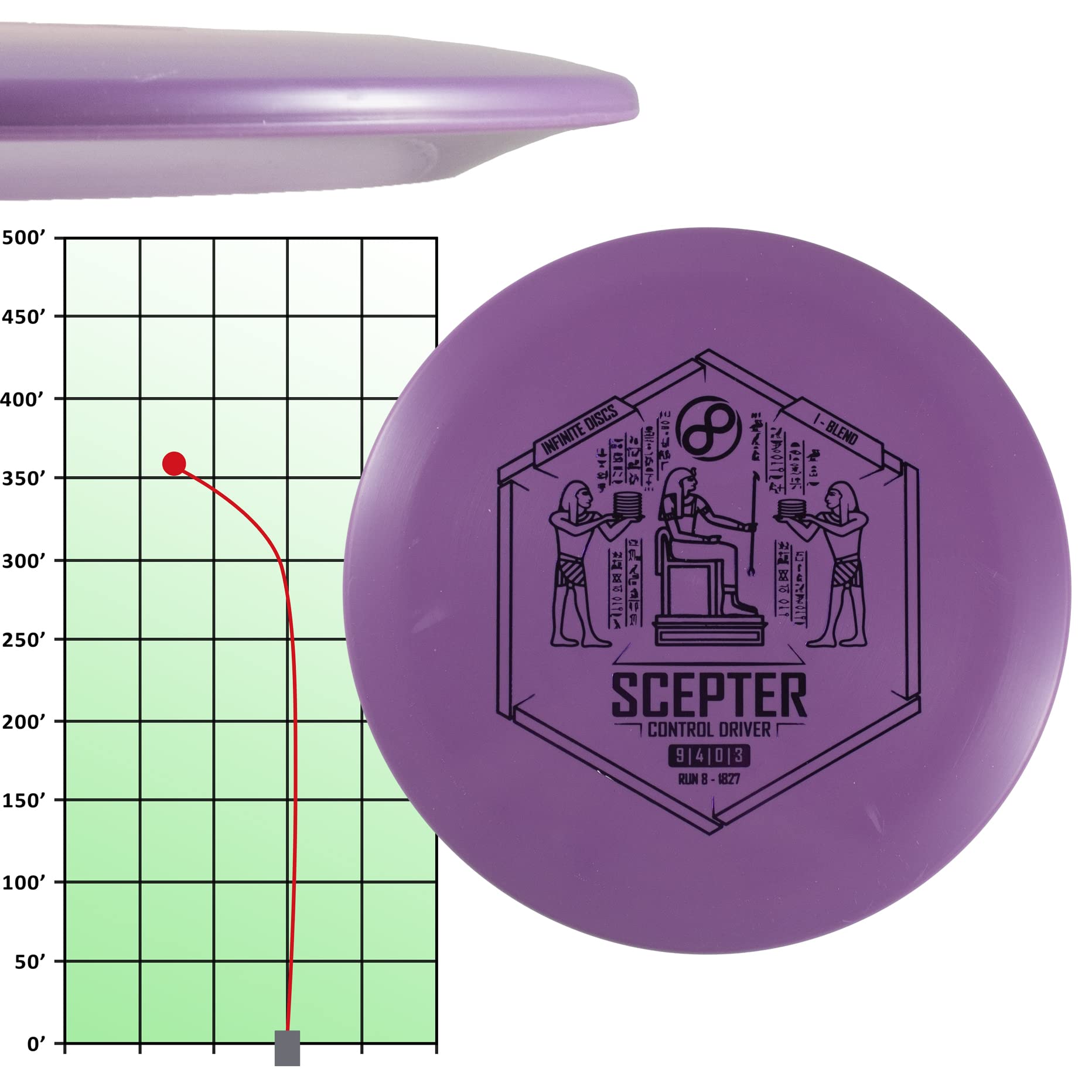 Infinite Discs Scepter I-Blend | Overstable Fairway Driver | Advanced Disc Golf Driver [Stamp Color & Weight May Vary] (Orange)