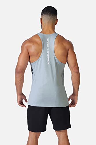 Jed North Bodybuilding Workout Stringer Gym Tank Top Singlet Racerback,LightBlue,X-Large