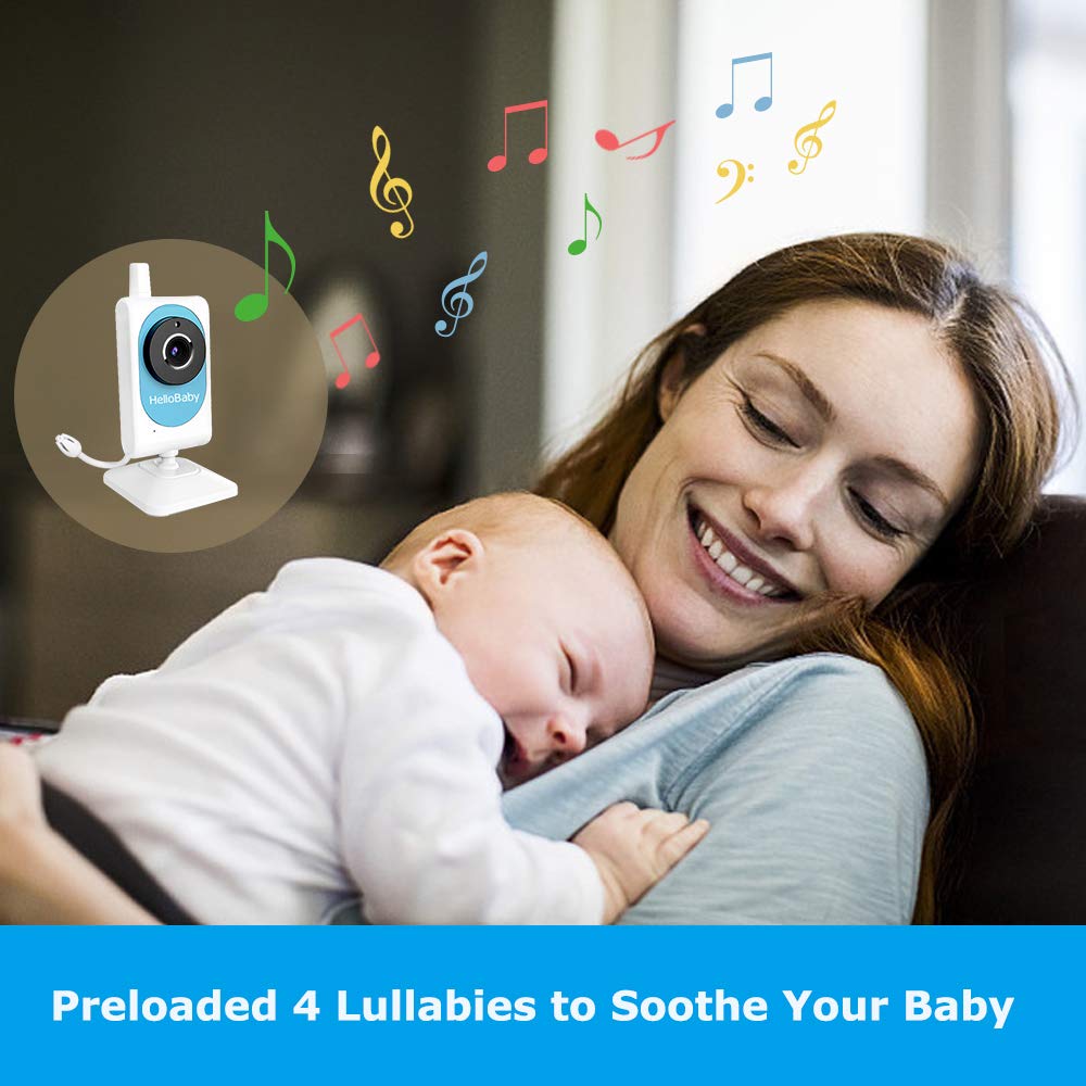 Hello Baby Monitor with Motion Sensor Camera, Support Video Recording, Night Vision, Two-Way Talk Audio, Temperature Monitoring,Best Gift for New Parents