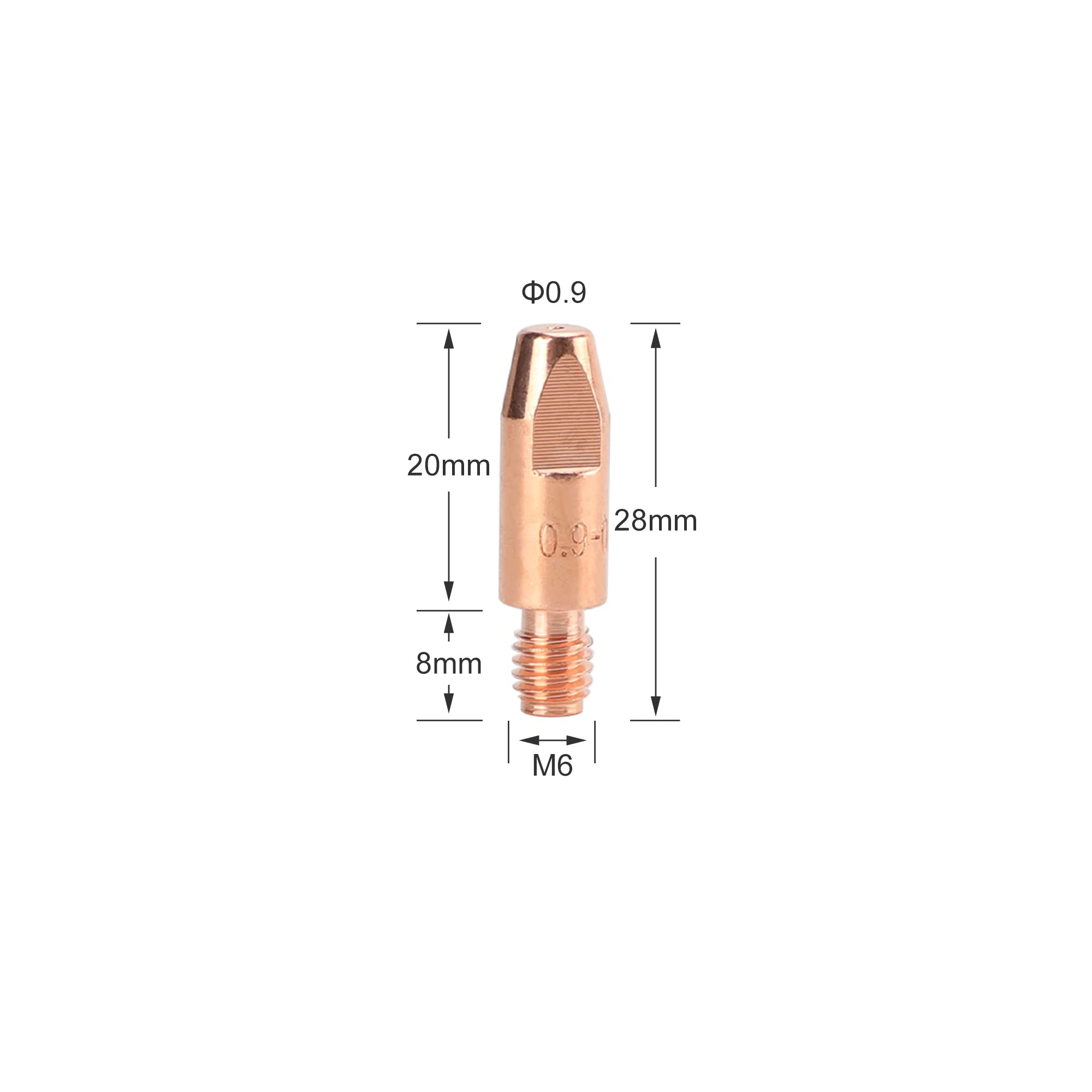 hynade MIG Torch Contact Tip For Mig Welding Torch, Mig Welder, Tweco Binzel or Clarke, 0.030, 10-Pack,Copper 0.030'' (0.8mm)