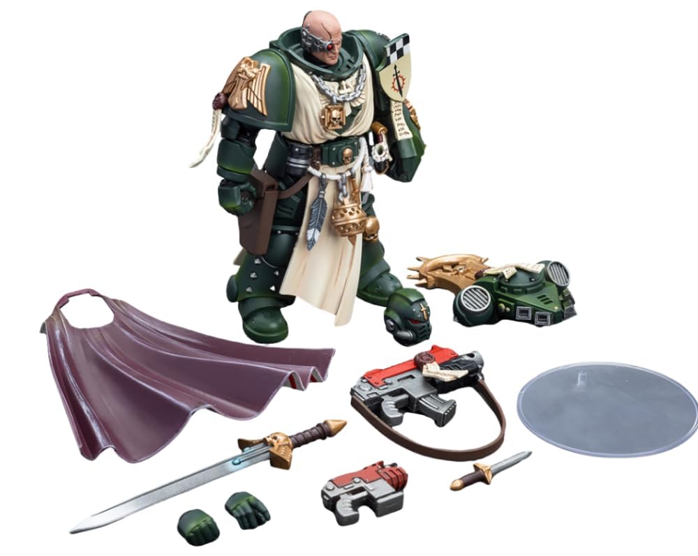 HiPlay JoyToy Warhammer 40K Collectible Figure: Dark Angels Master with Power Fist 1:18 Scale Action Figures JT7691 (JT7691)
