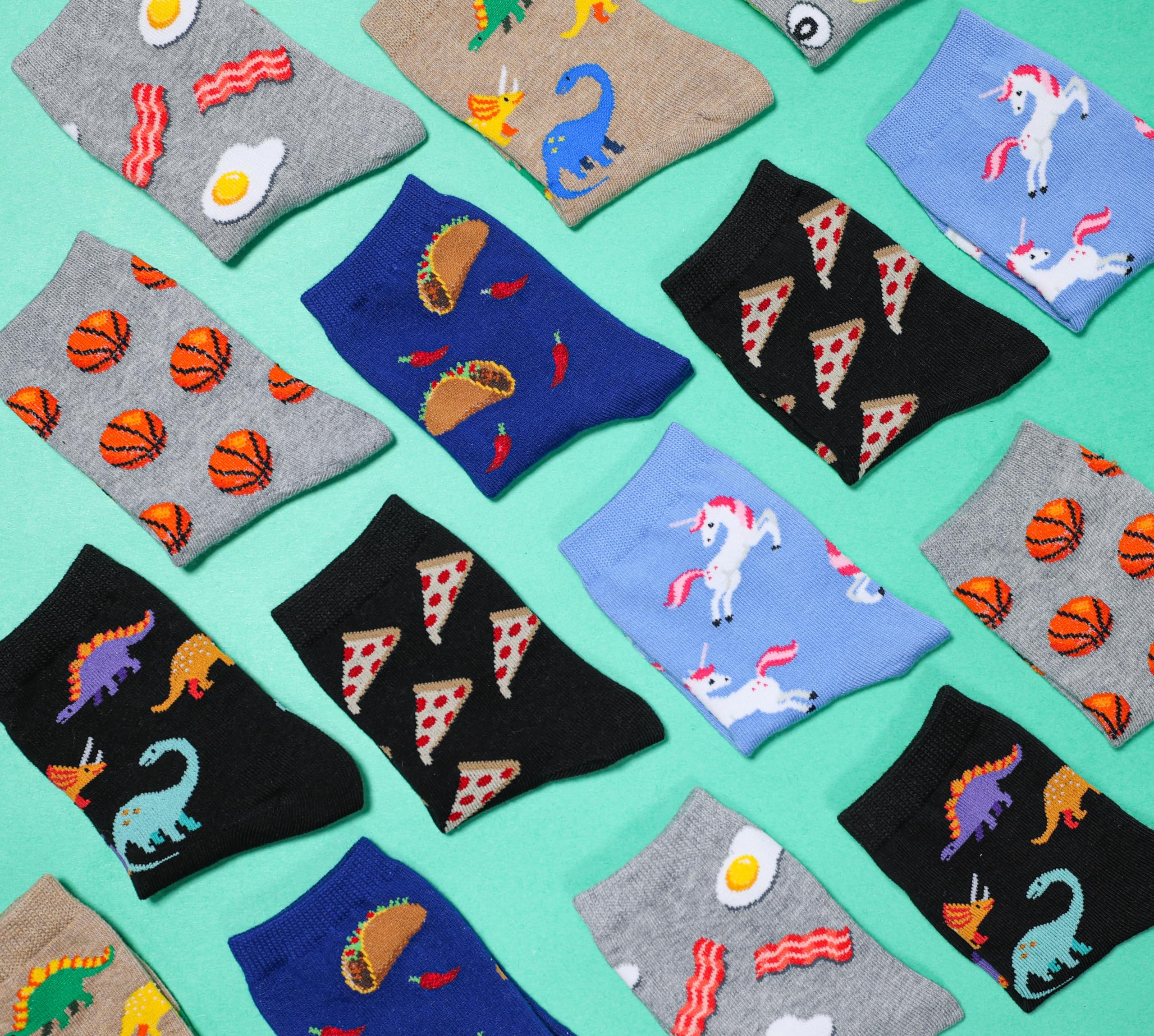 Hot Sox Kids' Big Fun Animal Crew Socks-1 Pair Pack-Cool & Cute Gifts for Boys & Girls, Dinosaur (Blush), Large-X-Large