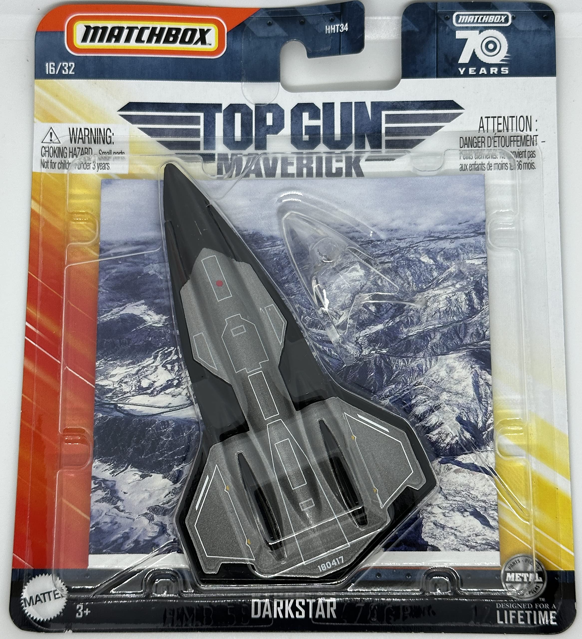 Matchbox 2023 - Sky Busters - DARKSTAR 16/32 - Top Gun Maverick - Matchbox 70 Years - Ships Bubble Wrapped in a Box.