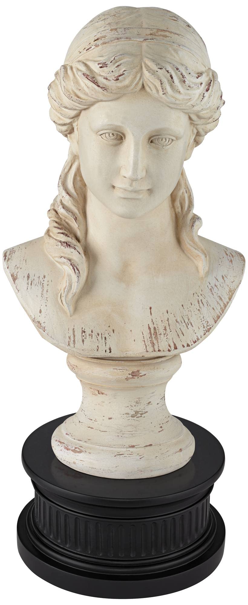 Kensington Hill Classic Greek 17 1/2" H Antique White Bust with Black Round Riser