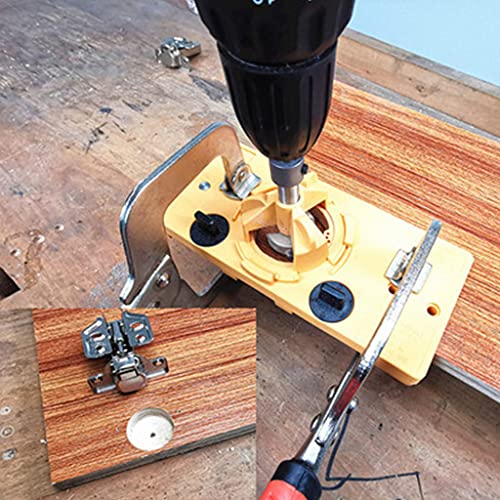 Hinge Drilling Jig 15mm-35mm Hole Opener Positioning Dowel Jig Kit Wood Cutter Jig Guide Sleeve Locator Tool Hinge Hole Opener 15-35mm Doweling Jig Kit Joinery Boring Hole Drill Guide