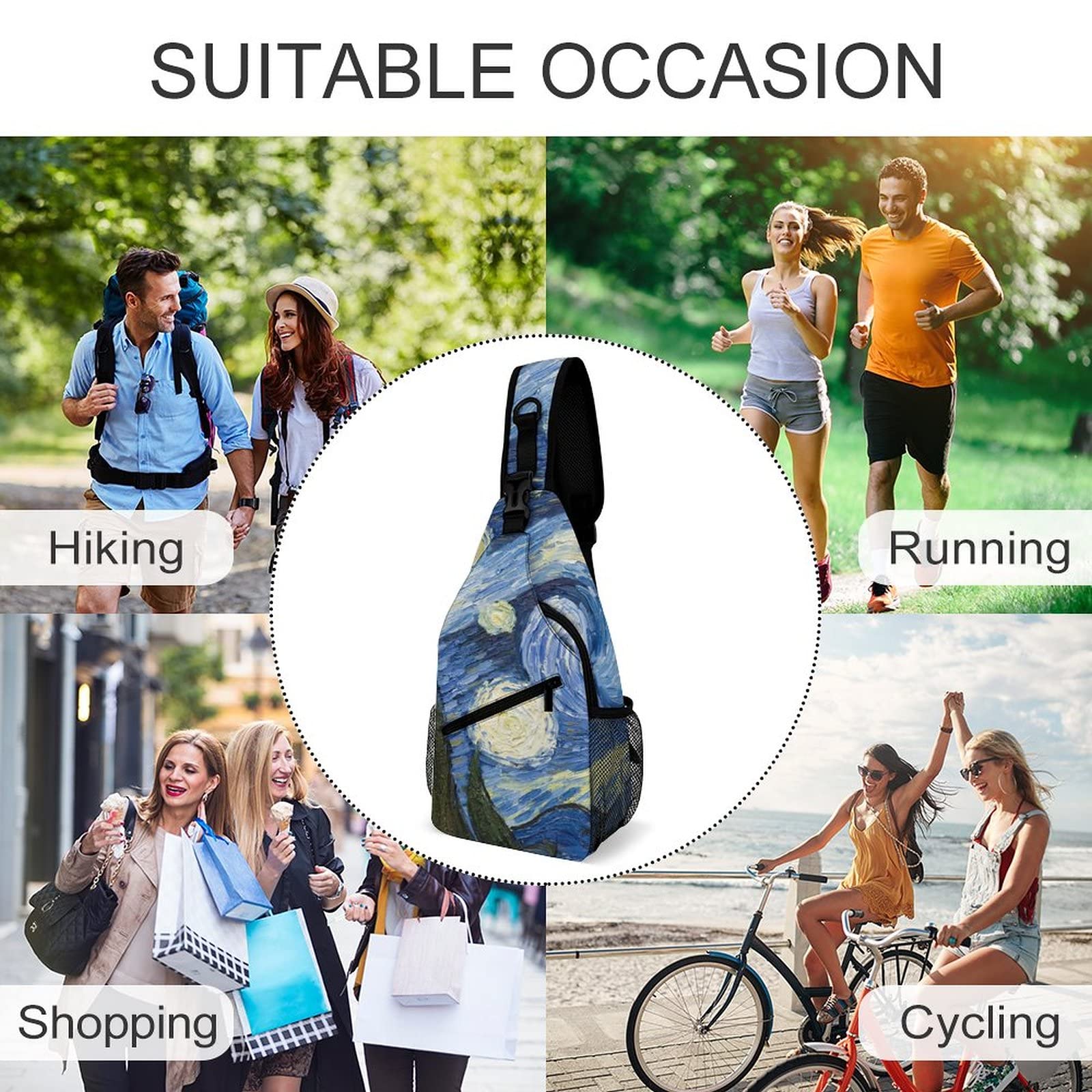 IMPCOKRU Sling Bag for Men Women Crossbody Backpack 23,Lightweight Shoulder Backpack for Causal Sport Travel Hiking.