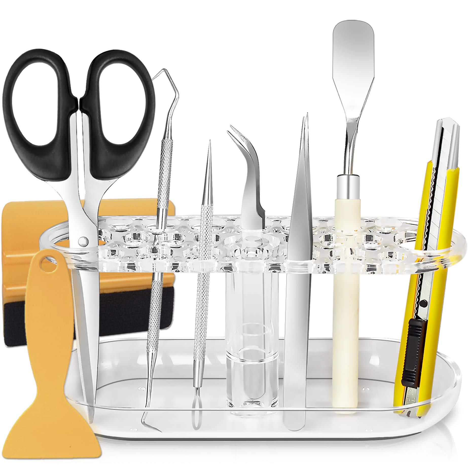 HIRALIY Vinyl Weeding Tool Kit with Weeding Tools Stand Organizer,Craft Vinyl Tool Accessories for Cricut Maker/Explore Air 2/Silhouette/Cameos/Lettering/Oracal 631 651 751