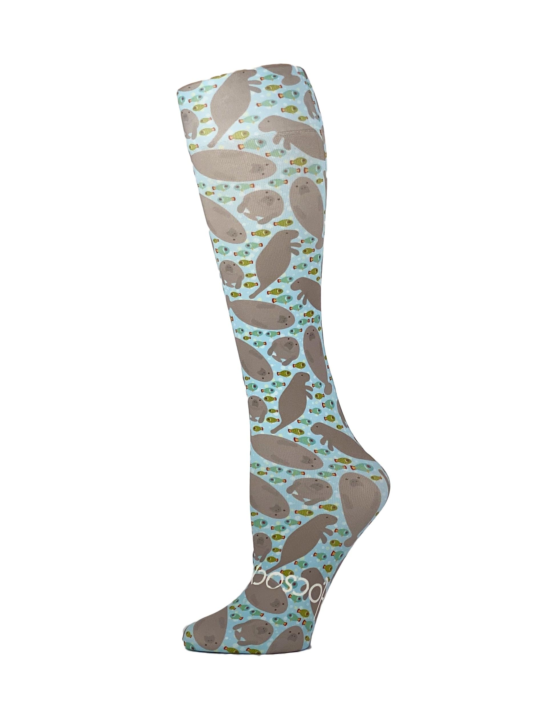 Hocsocx Manatees Socks Performance Liner Moisture-Wicking Protection for Field Hockey, Ice Hockey, and Soccer