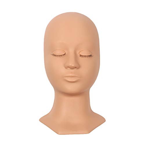 JINGFA Eyebrow Eyelash Makeup Training Mannequin Head With Realistic Removable Eyelids With Eyelashes