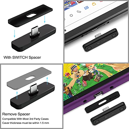 GuliKit Route Air Bluetooth Adapter for Nintendo Switch&Lite/PS4/PS5/PC,Audio Transmitter with aptX Low Latency Dual Stream Wireless Bluetooth Compatible with Headphone AirPods Bluetooth Speaker-Black