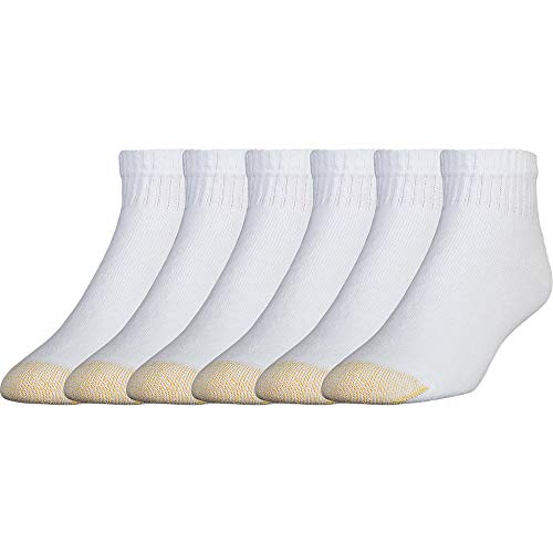 Gold Toe Men's Cotton Quarter Athletic Sock ((12 pair) 10-13, White)