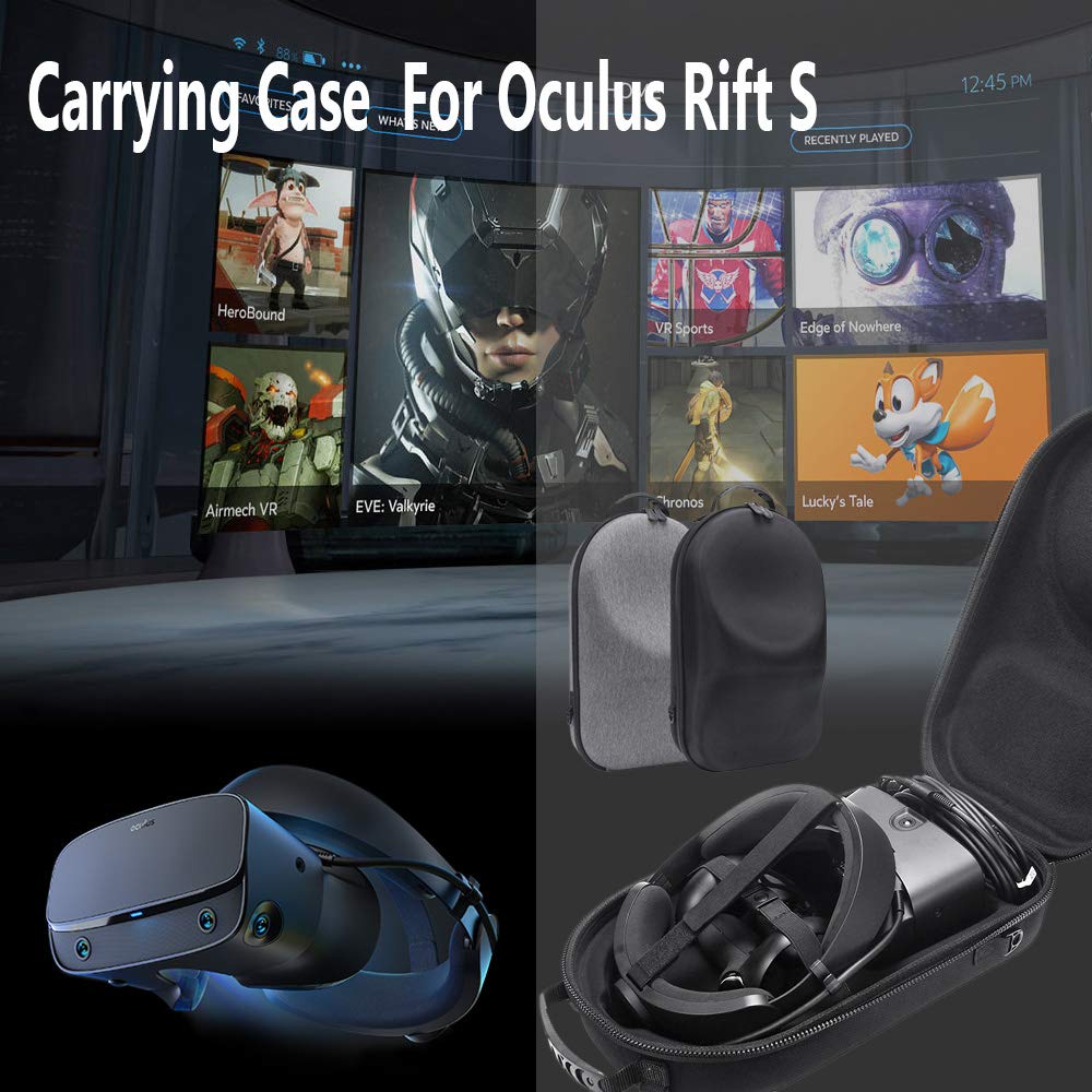HIJIAO Hard and Concise Travel Case for Oculus Rift S PC-Powered VR Gaming Headset (Black)
