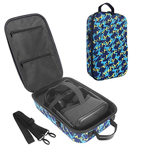 HIJIAO Hard Travel Case for Oculus Quest 3 VR Gaming Headset and Controllers Accessories Waterproof Shockproof Carring case (Blue)
