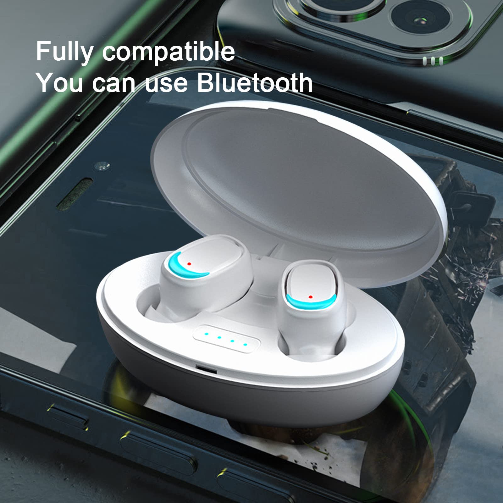 Hot6sl Wireless Earbuds for iPhone, Ear Buds Wireless Bluetooth Earbuds 5.2 with Charging Case, Earbuds Waterproof IPX5 Deep Bass Sound Earphones in-Ear Stereo Headphones for Android #