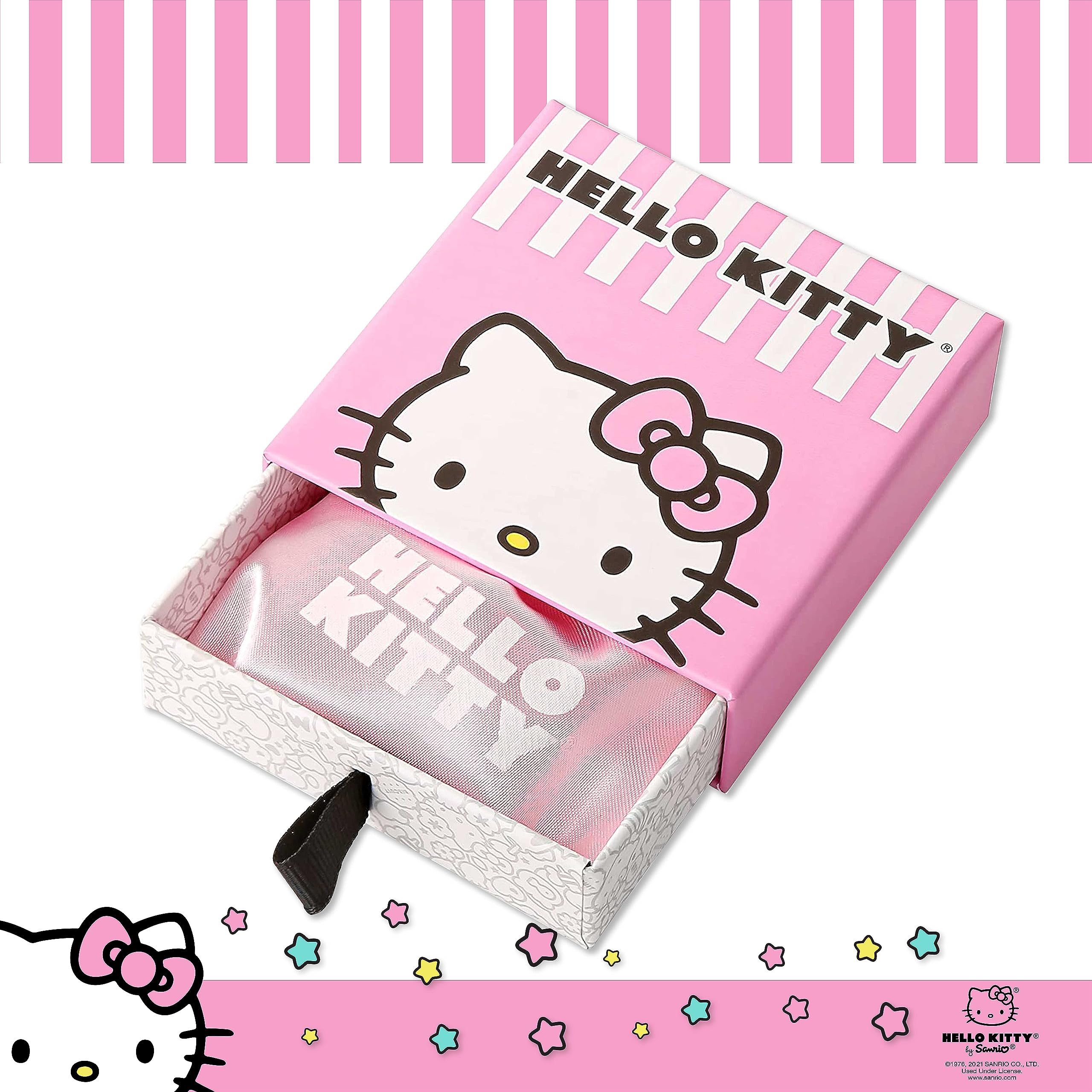 Hello Kitty Sanrio Womens Necklace Official License - Silver Plated Necklace with Enamel and Crystal Pendant