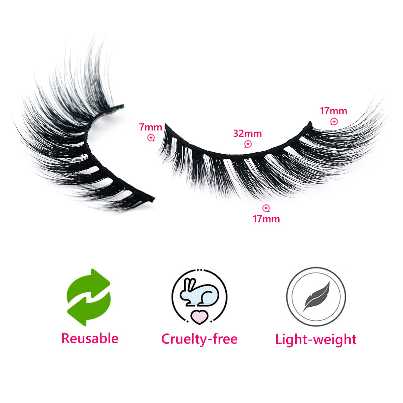 outopen 5 Pairs Fox Eye Lashes 17mm Winged Angel Lashes Fluffy Dramatic Faux Mink Eyelashes Cat Eye False Eyelashes Lift Effect Fake Eye Lashes (A1-Angel Wings D489)