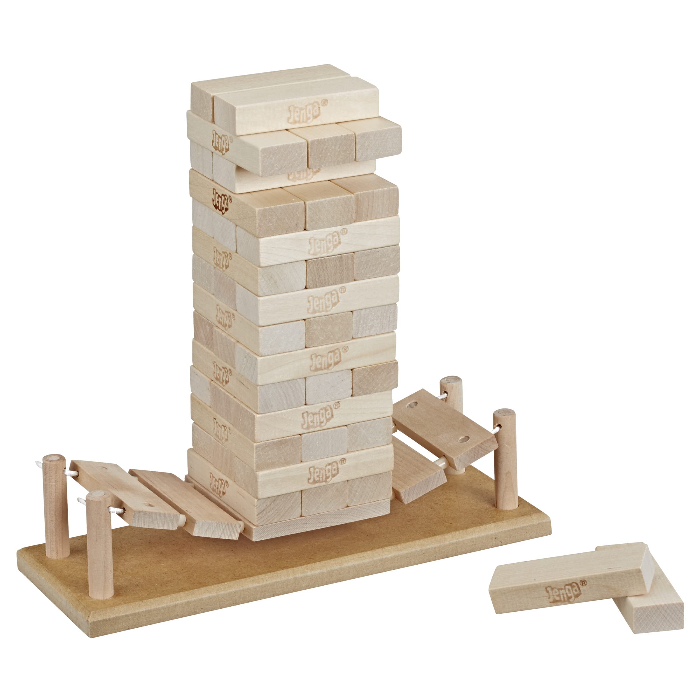 Hasbro Gaming Jenga Bridge Wooden Block Stacking Tumbling Tower Game for Kids Ages 8 & Up, 1 or More Players